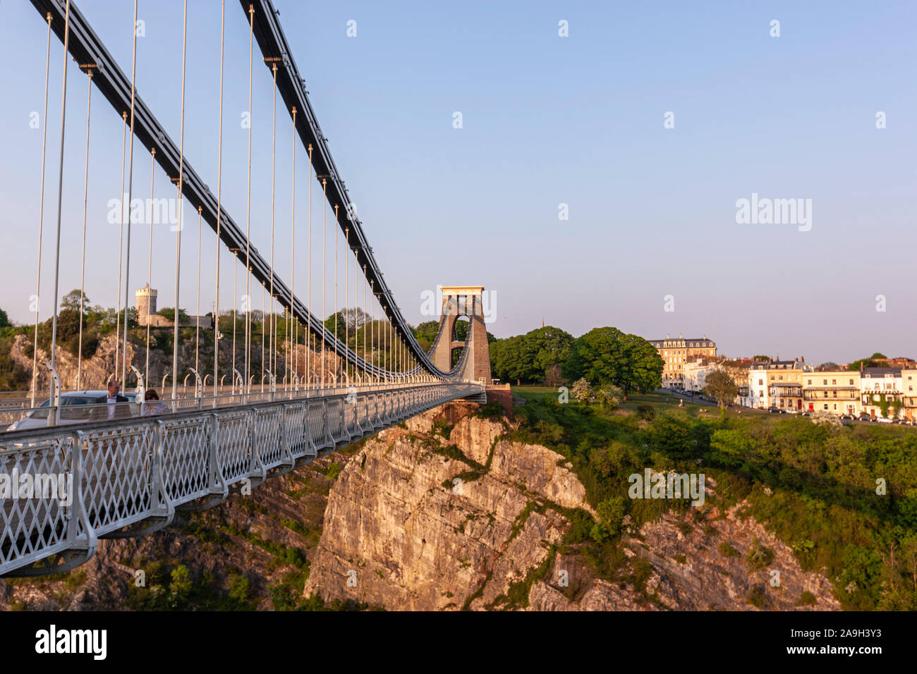 Sion Hill from Clifton Suspension Bridge over Avon Gorge, built to a ...