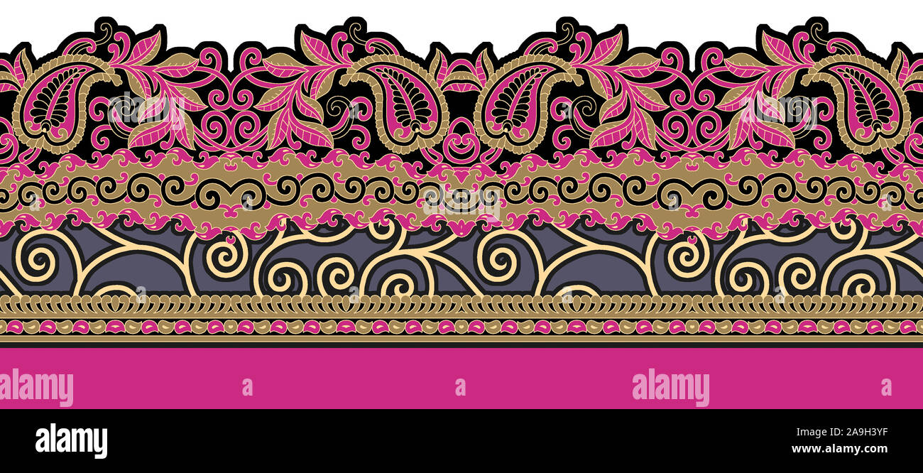 paisley traditional border design background Stock Photo - Alamy