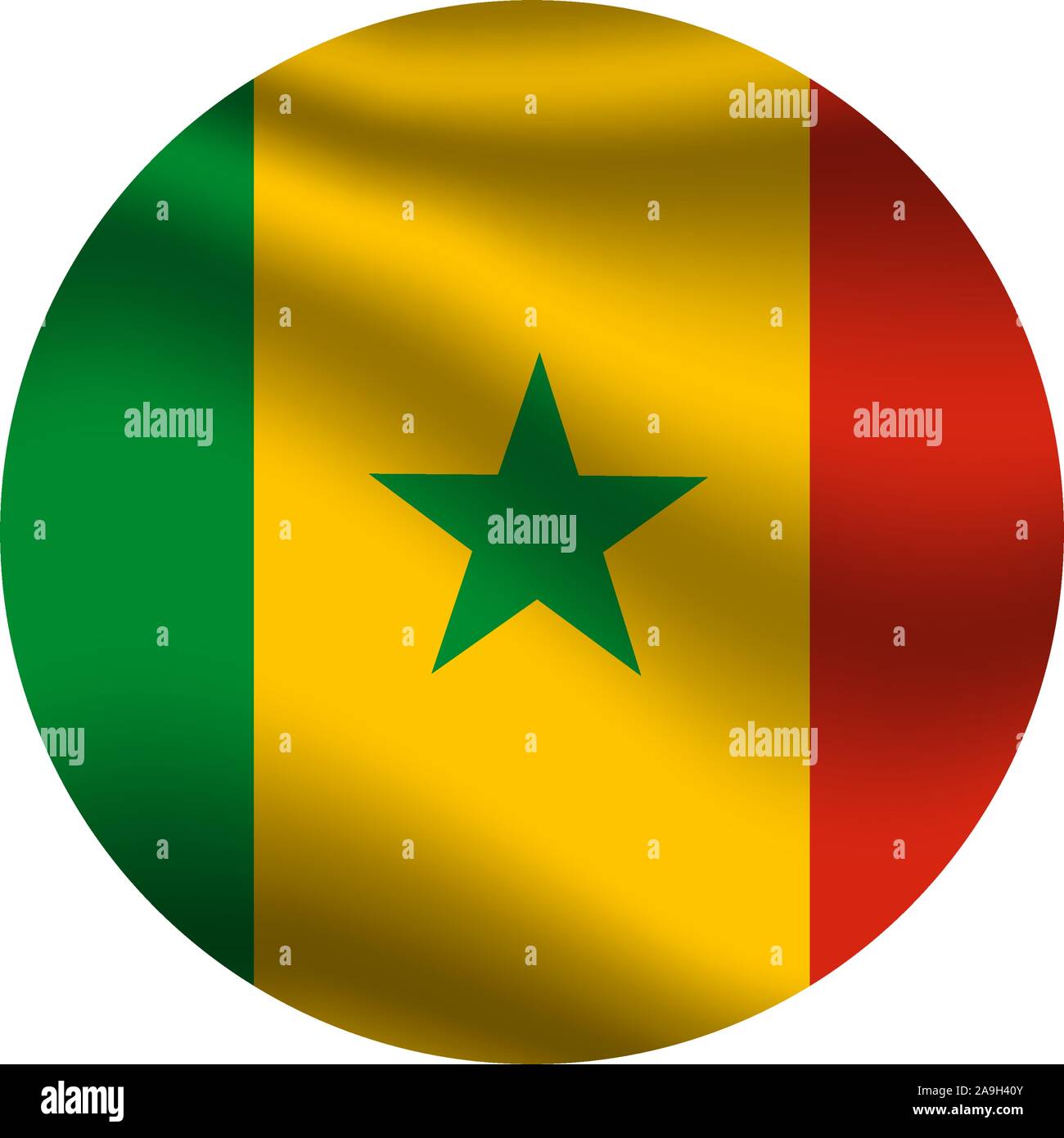 Beautiful national flag of Republic of Senegal. original colors and ...