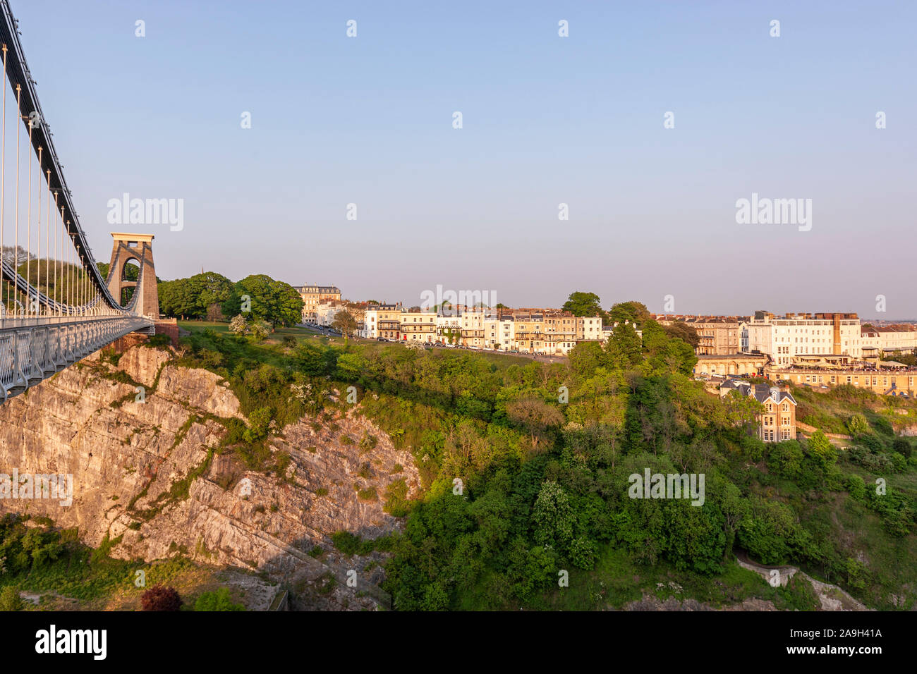 Sion Hill from Clifton Suspension Bridge over Avon Gorge, built to a ...