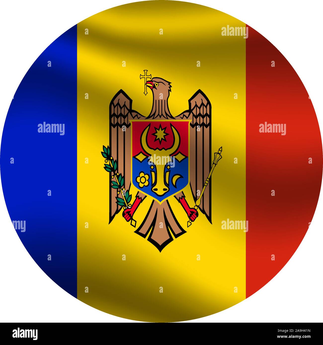 National flag of Republic of Moldova. original colors and proportion ...