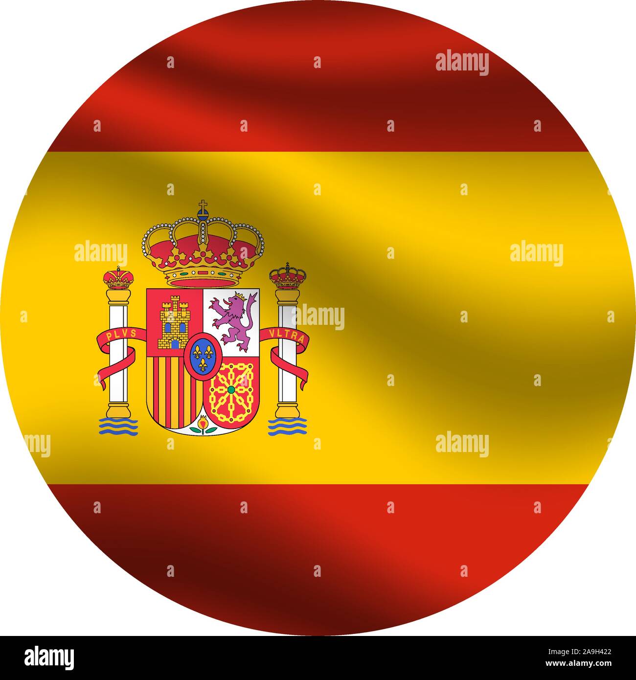 Beautiful national flag of Kingdom of Spain. original colors and ...