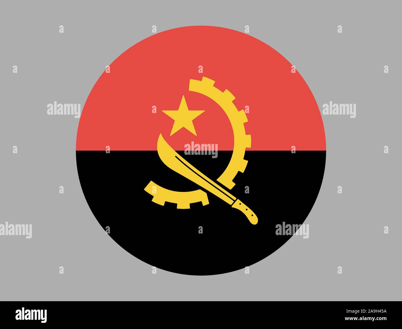 National flag of Republic of Angola. original colors and proportion ...