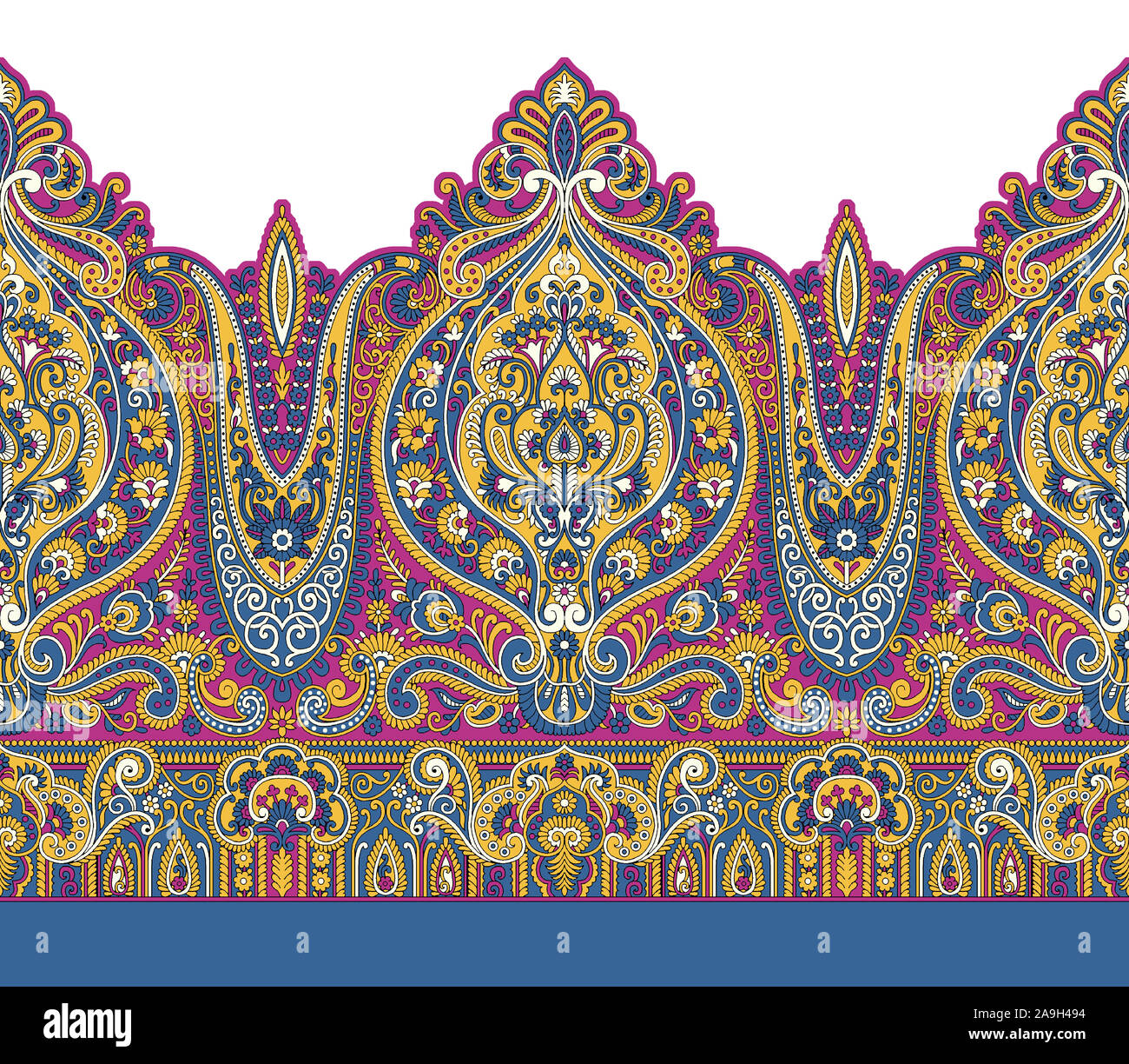 paisley traditional border design background Stock Photo - Alamy