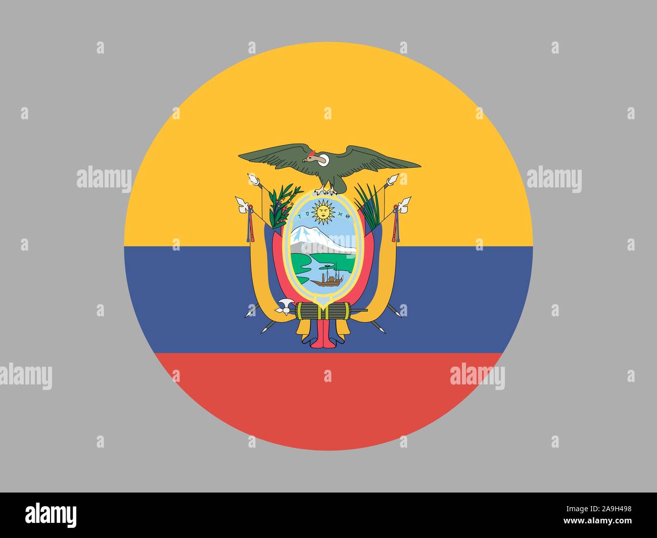 National flag of Republic of Ecuador. original colors and proportion ...