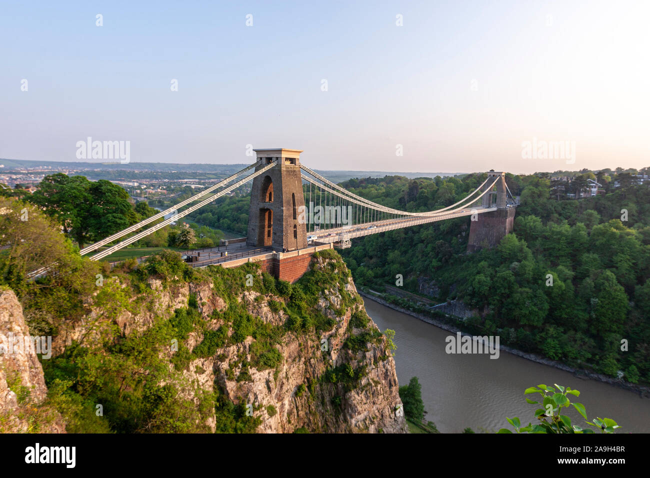 River Avon and Clifton Suspension Bridge over Avon Gorge, built to a ...