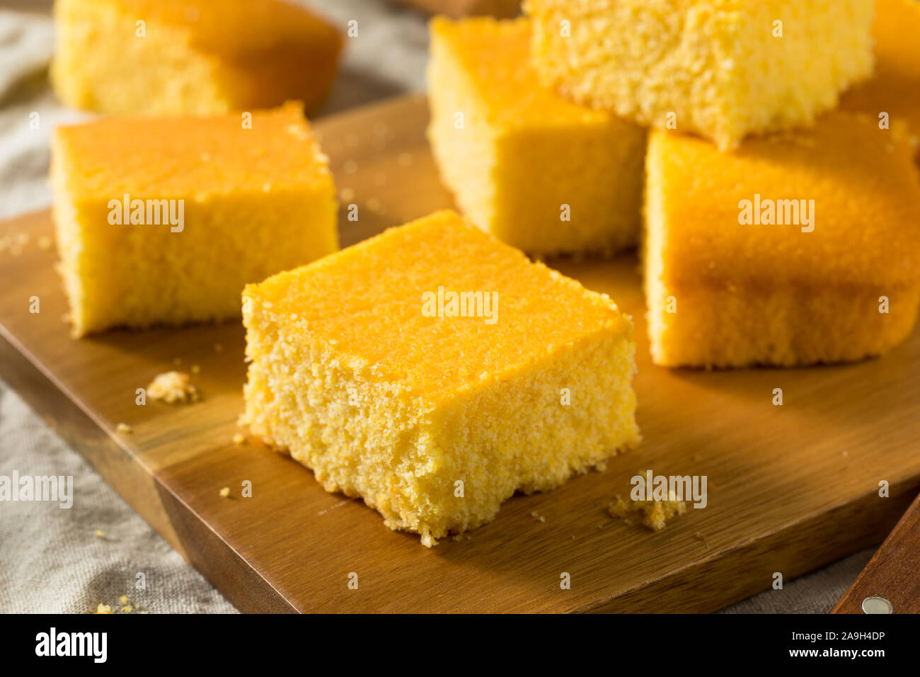 Homemade Cut Up Cornbread Ready to Eat Stock Photo - Alamy
