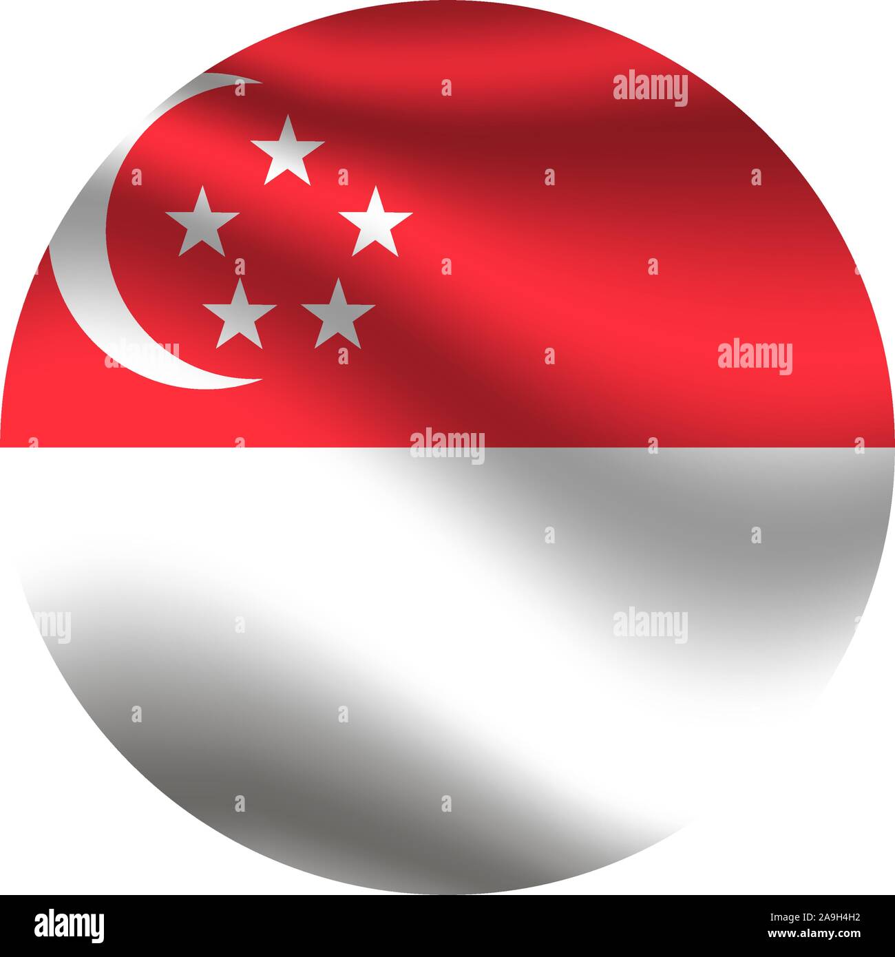 Beautiful national flag of Republic of Singapore. original colors and ...