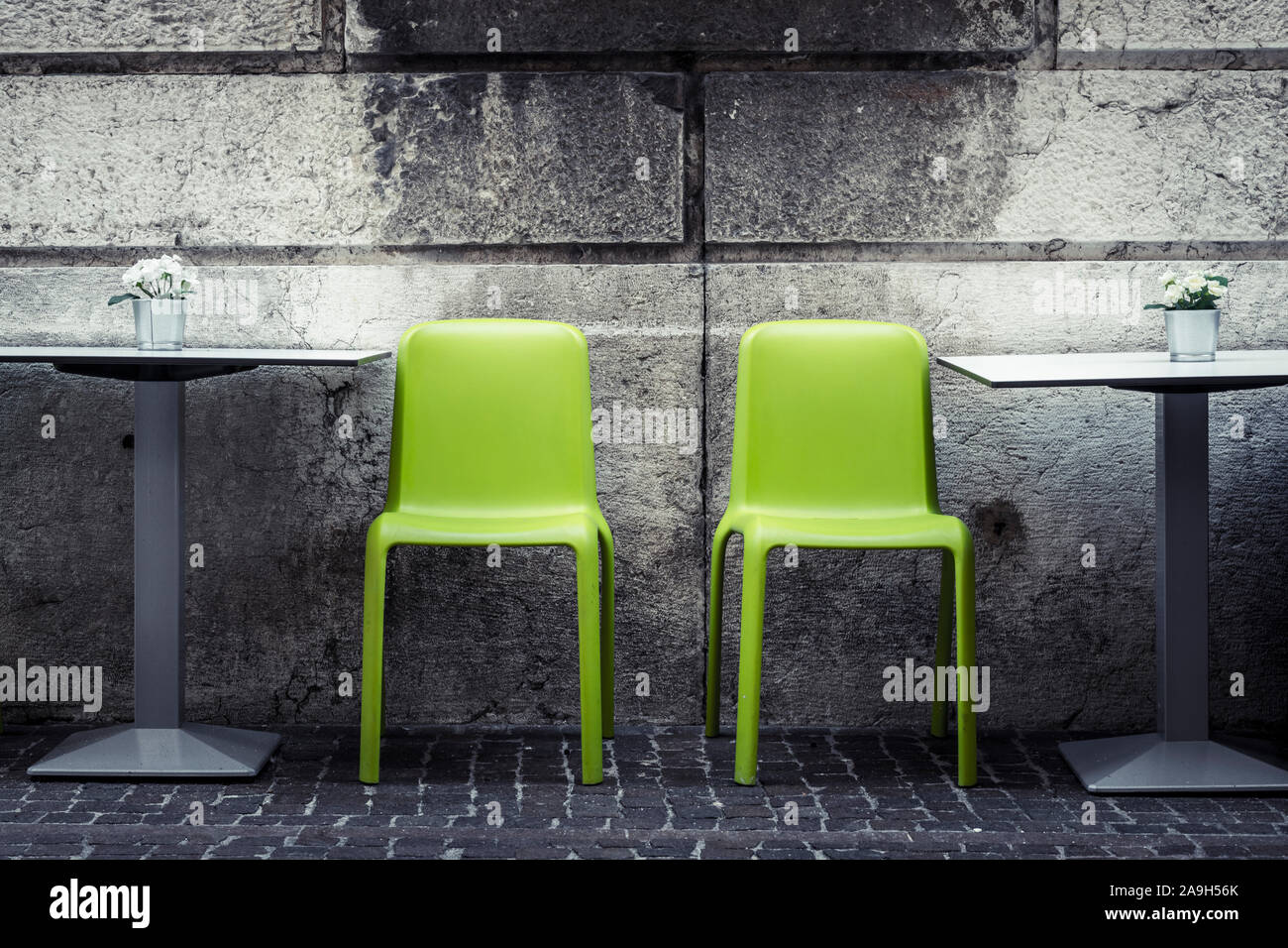 Plastic chair outside hi-res stock photography and images - Alamy