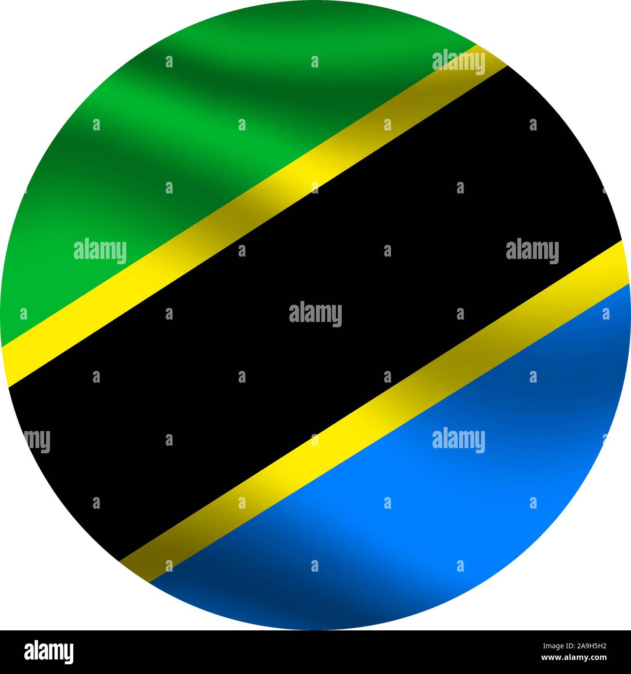 Beautiful national flag of United Republic of Tanzania, original colors ...