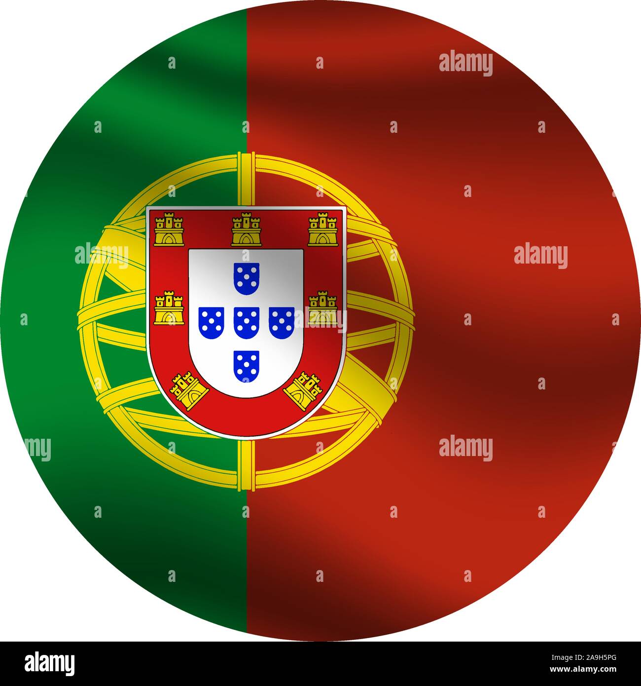 Beautiful national flag of Republic of Portugal. original colors and ...