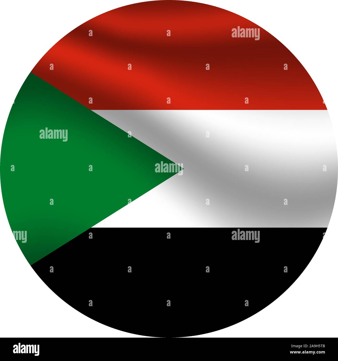Beautiful national flag of Republic of the Sudan. original colors and ...