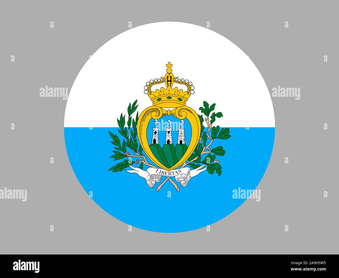 Beautiful national flag of Republic of San Marino. original colors and ...