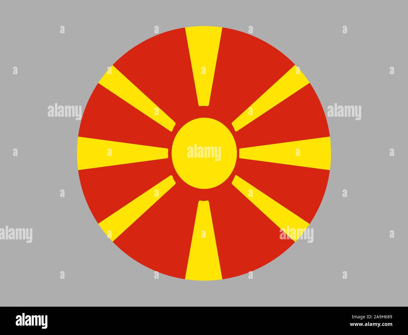 National flag of Republic of North Macedonia. original colors and ...