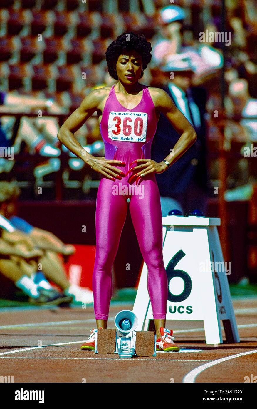 Florence Griffith Joyner competing at the 1984 US Olympic Team Trials ...