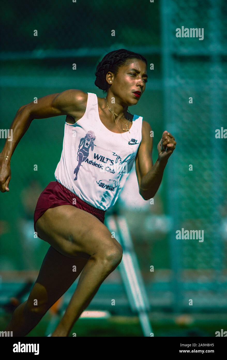 Florence Griffith Joyner competing at the 1982 USA Outdoor Track and ...