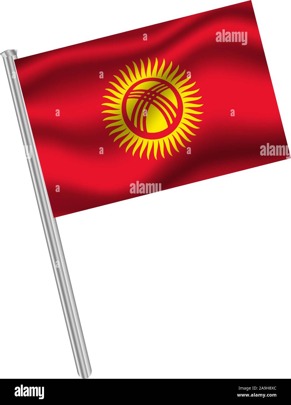 National flag of Kyrgyz Republic know as Kyrgyzstan . original colors ...