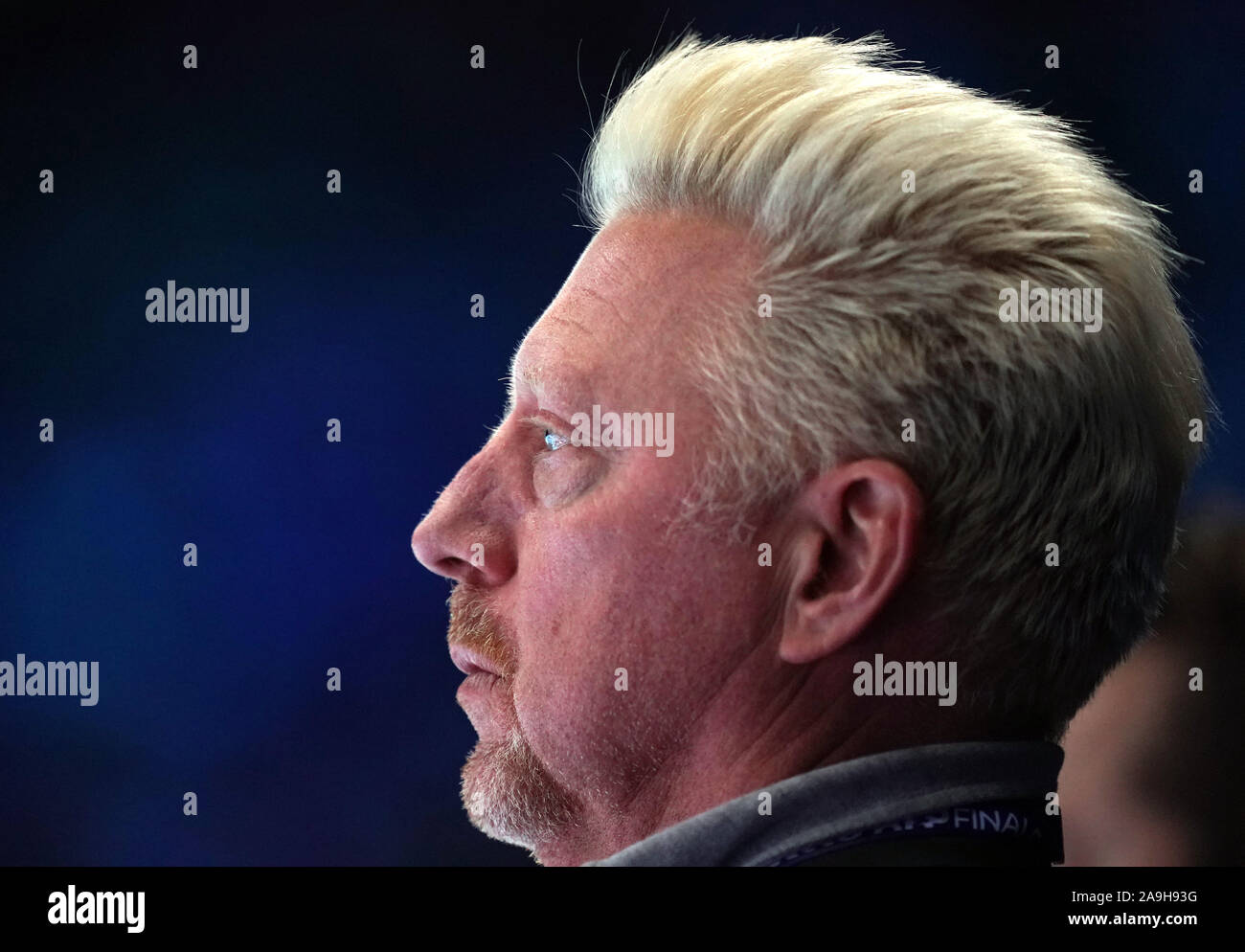 Former tennis world no.1 Boris Becker watches on during day six of the ...