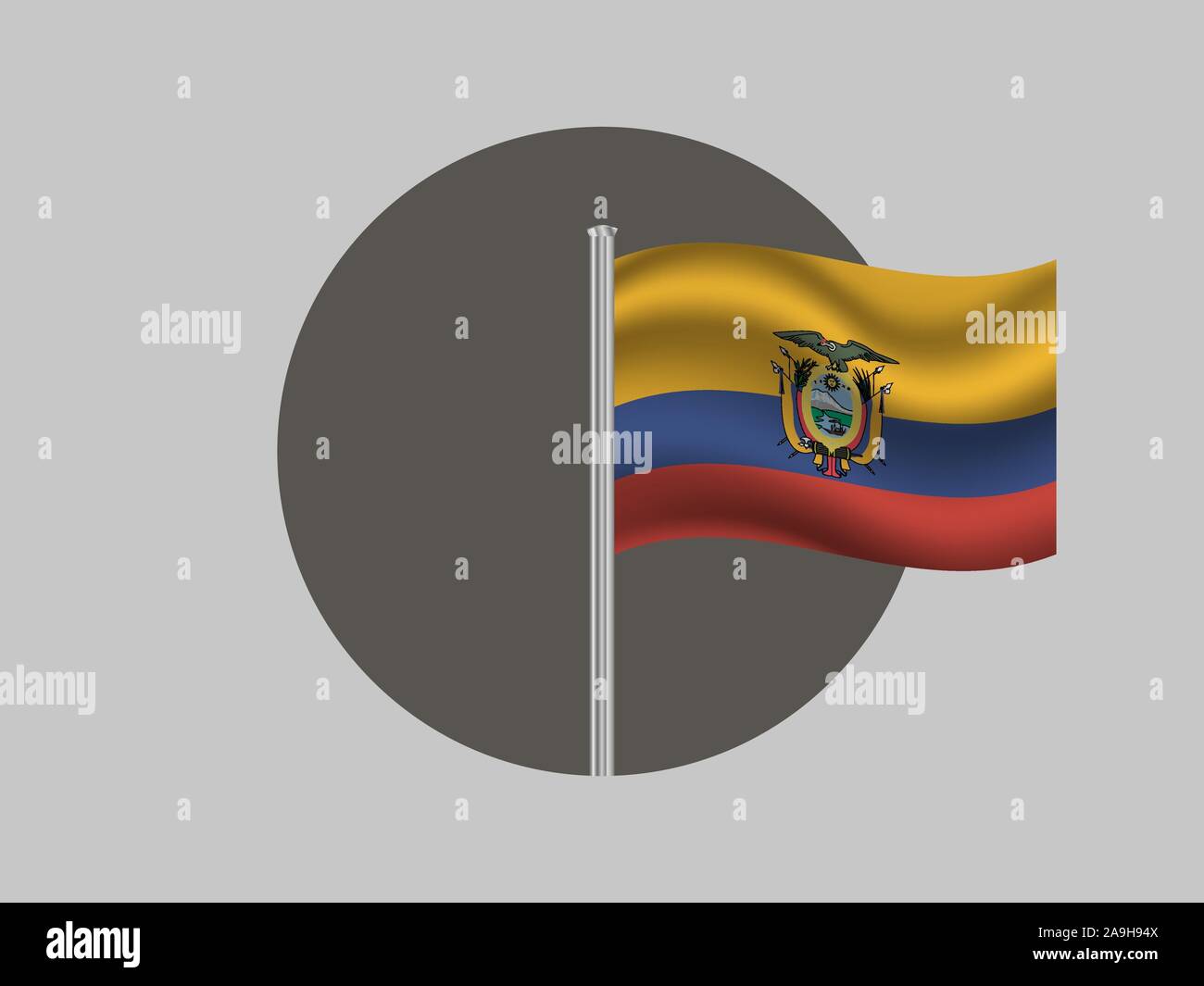 National flag of Republic of Ecuador. original colors and proportion ...