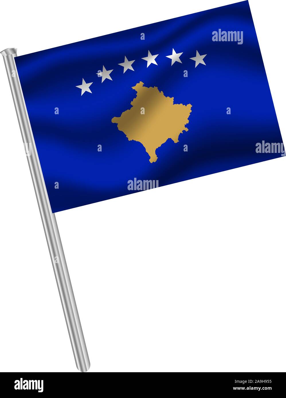 National flag of Republic of Kosovo . original colors and proportion ...