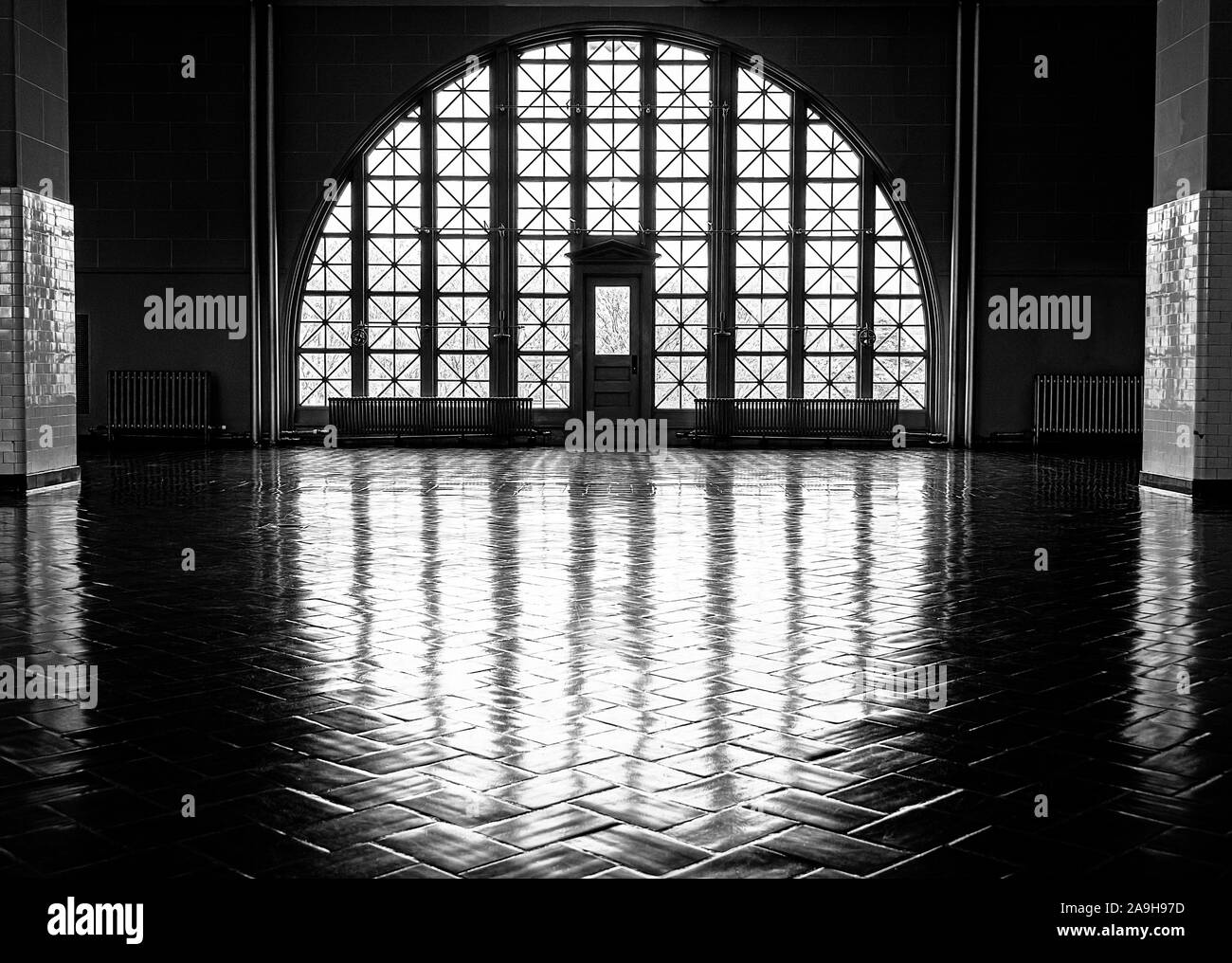 Semi circular arched windows Black and White Stock Photos & Images - Alamy