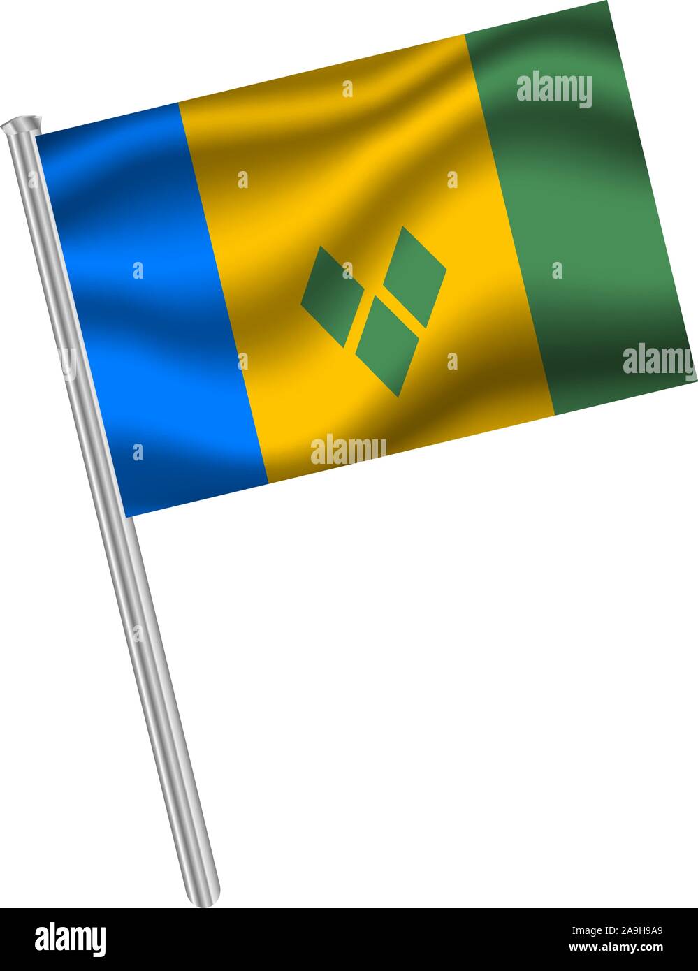 Beautiful national flag of Saint Vincent and Grenadines. original ...