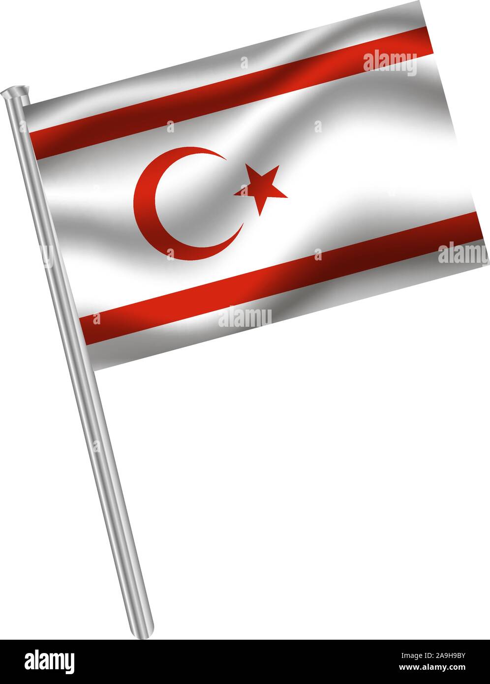 Beautiful national flag of Turkish Republic of Northern Cyprus ...