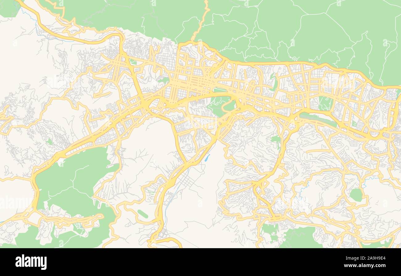 Printable street map of Caracas, Venezuela. Map template for business ...