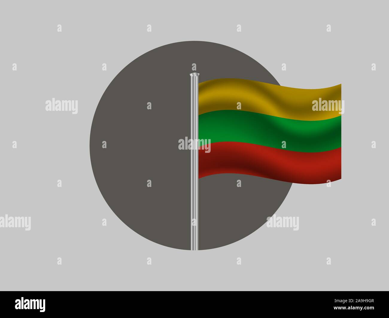 National flag of Republic of Lithuania. original colors and proportion ...