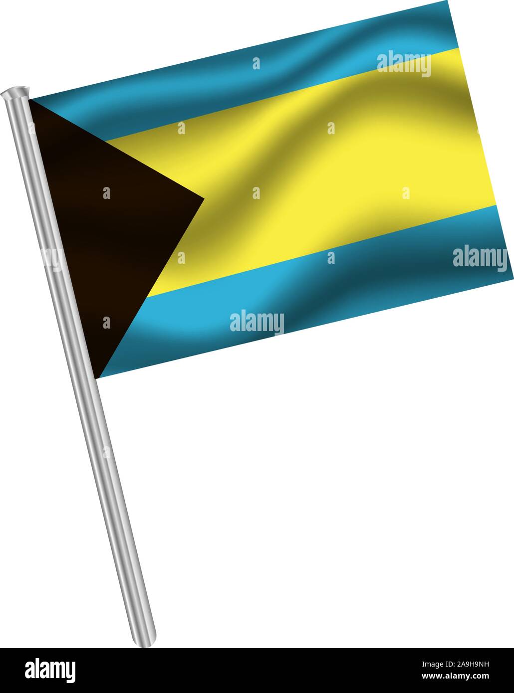 National flag of Commonwealth of Bahamas . original colors and ...