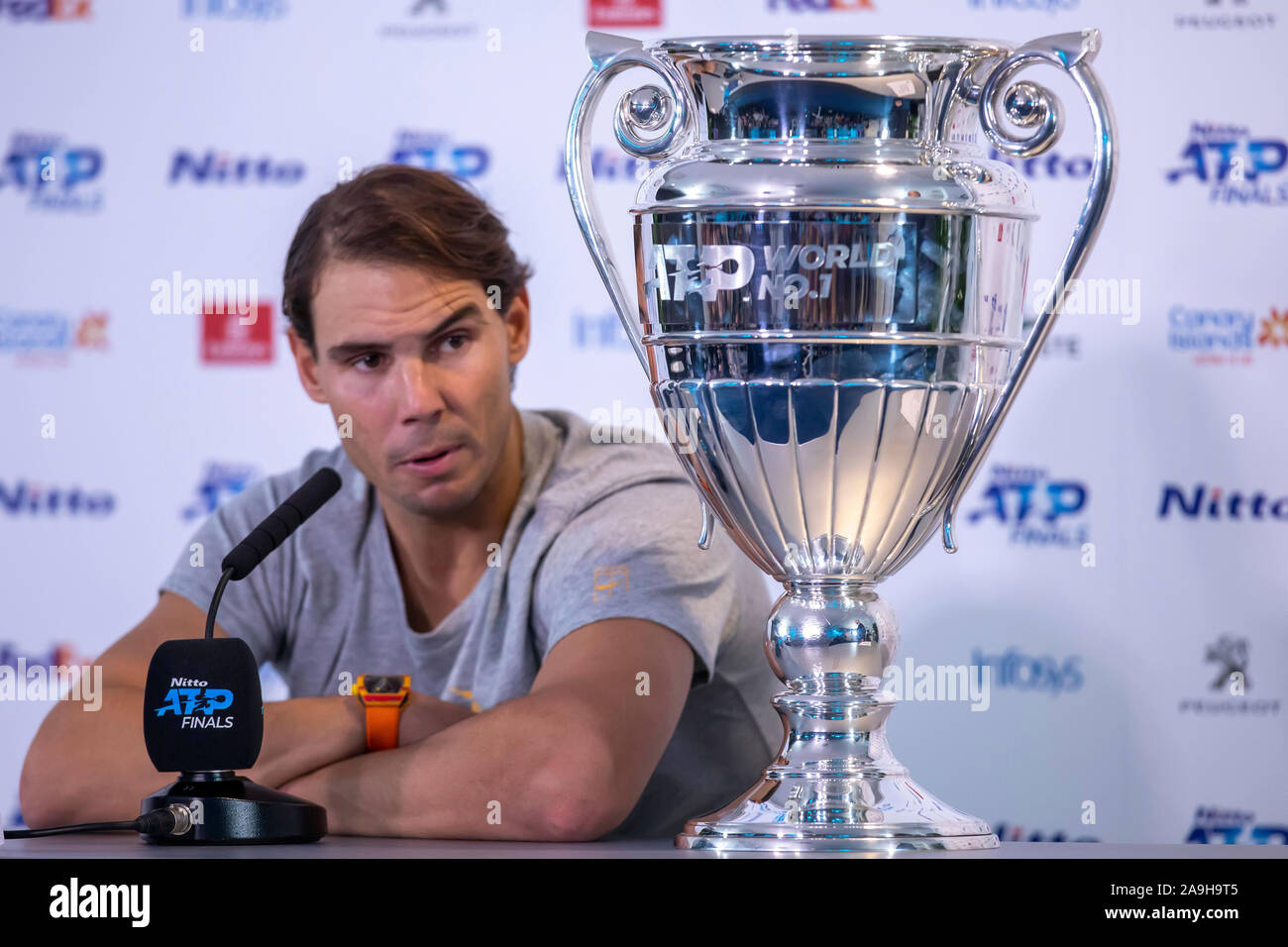 London, UK. 15th Nov 2019. Nitto ATP Tennis Finals; Rafael Nadal (Spain ...