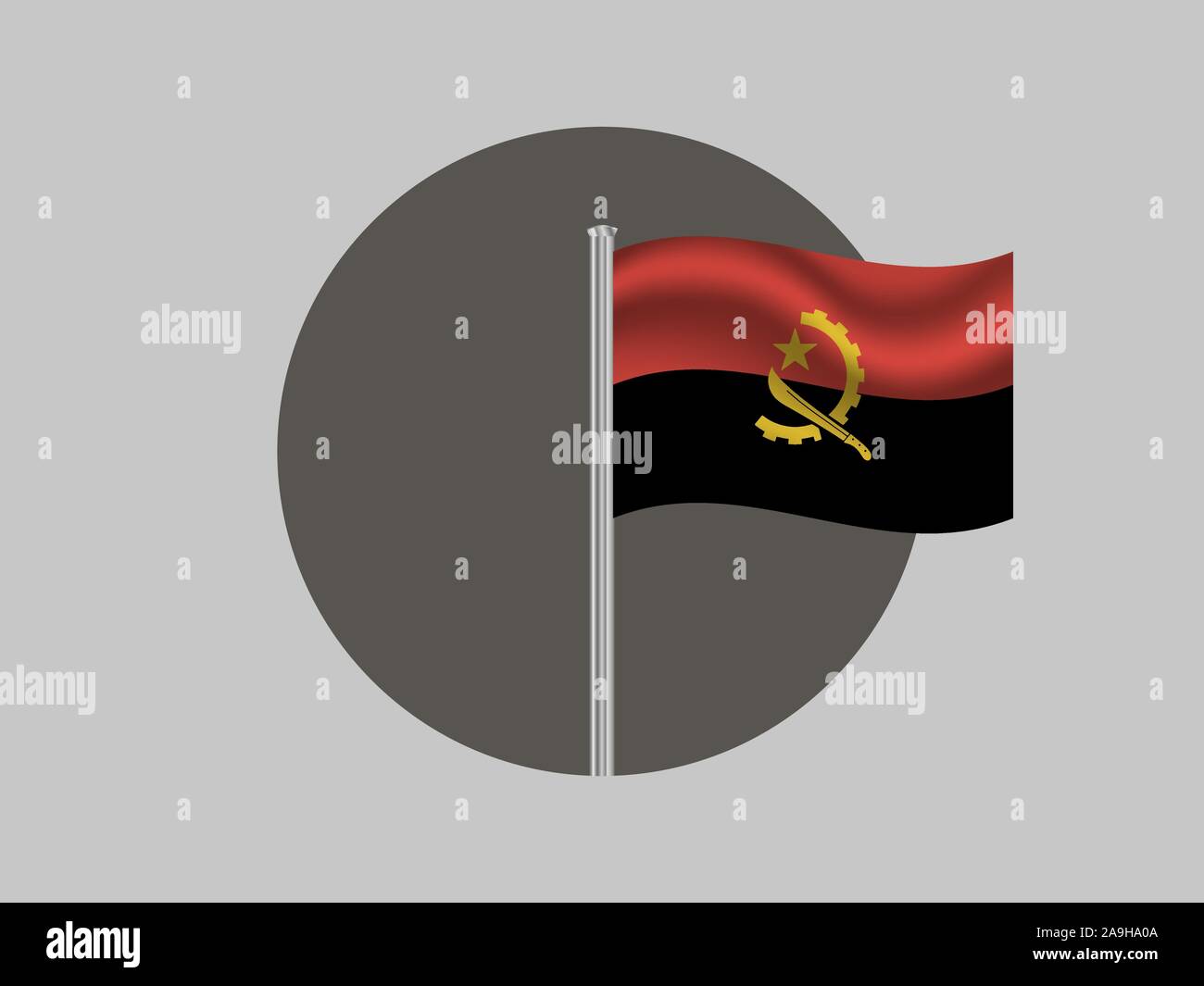 National flag of Republic of Angola. original colors and proportion. Simply vector illustration ...