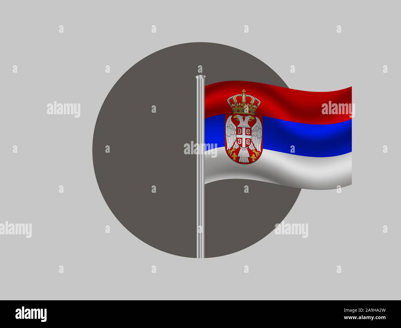 Beautiful national flag of Republic of Serbia . original colors and ...