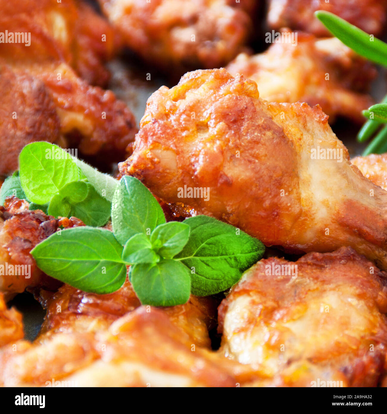 Chicken wings close up Stock Photo - Alamy