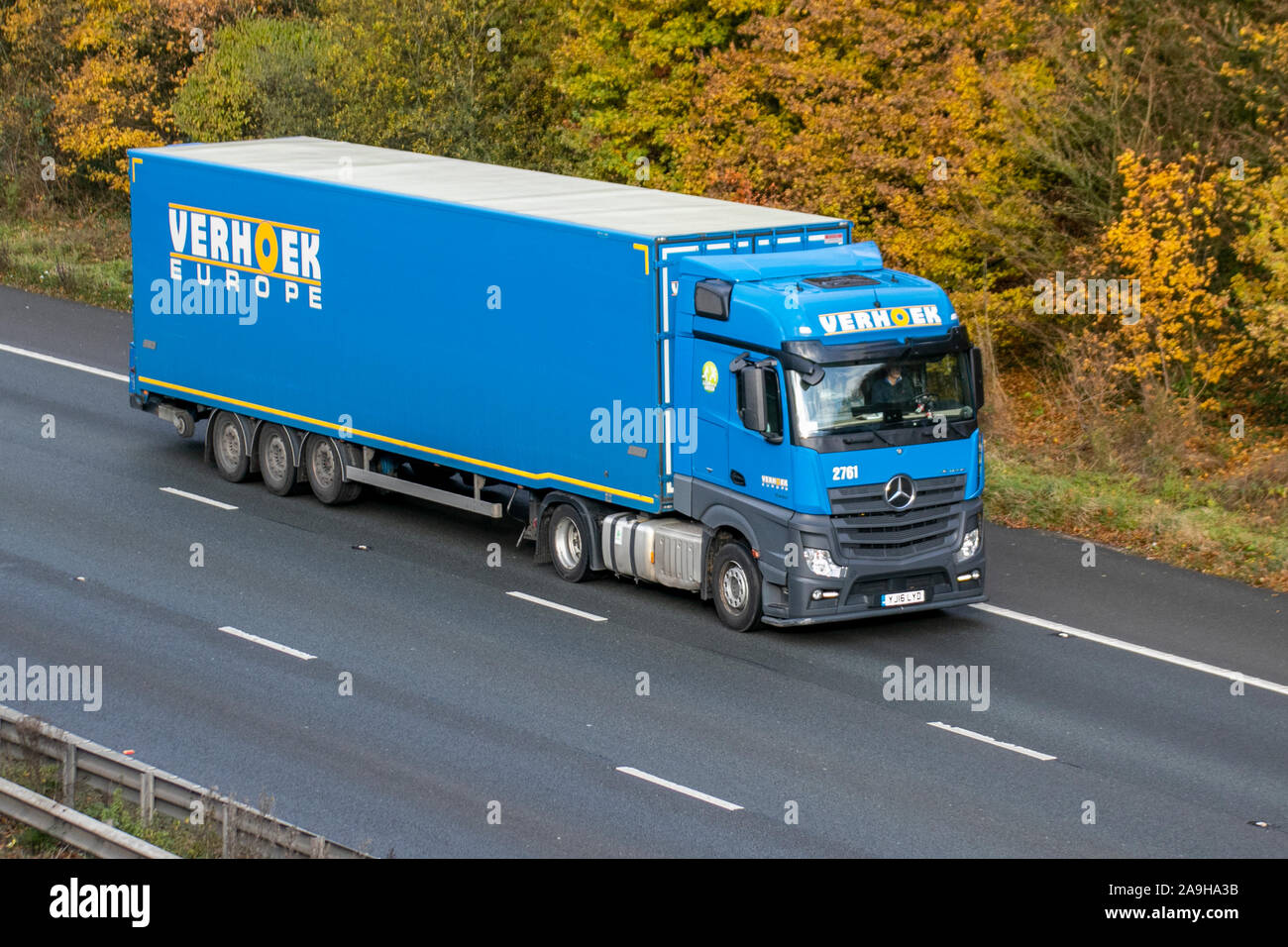 VERHOEK Europe; Blue Foreign Haulage delivery trucks, lorry ...