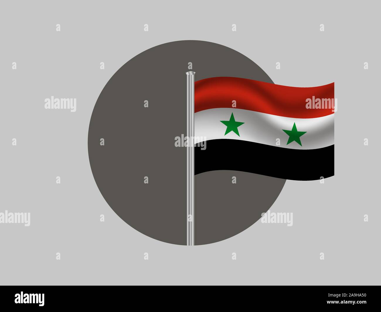 Beautiful national flag of Syrian Arab Republic. original colors and ...