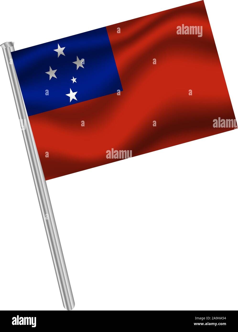 Beautiful national flag of Independent State of Samoa. original colors ...