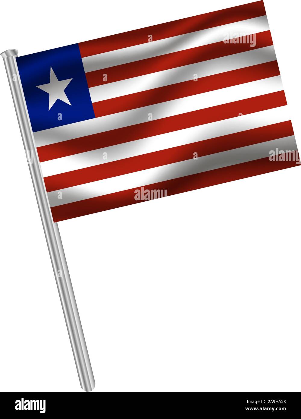 National flag of Republic of Liberia. original colors and proportion ...