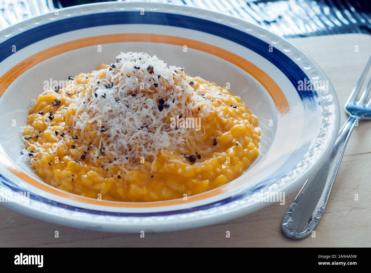 simple healthy italian risotto: rice with pumpkin pepper and parmisan ...