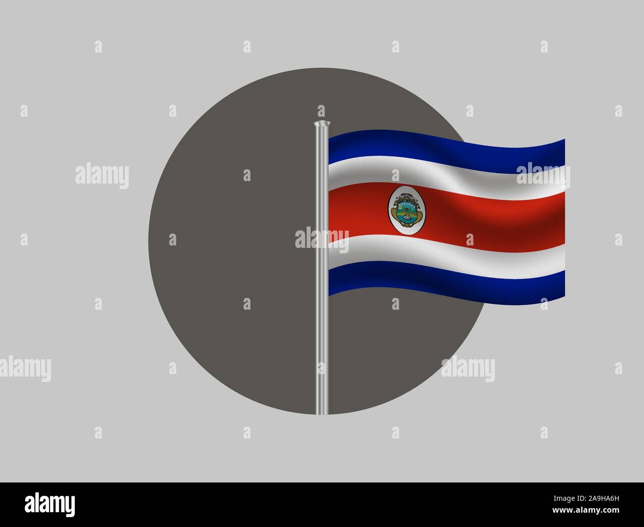 National flag of Republic of Costa Rica. original colors and proportion ...