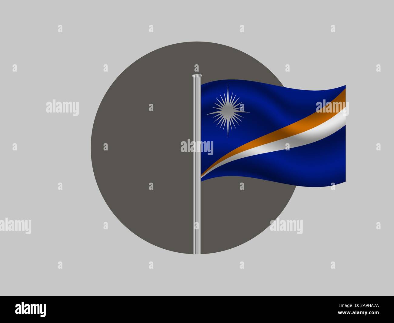 National flag of Republic of Marshall Islands. original colors and ...