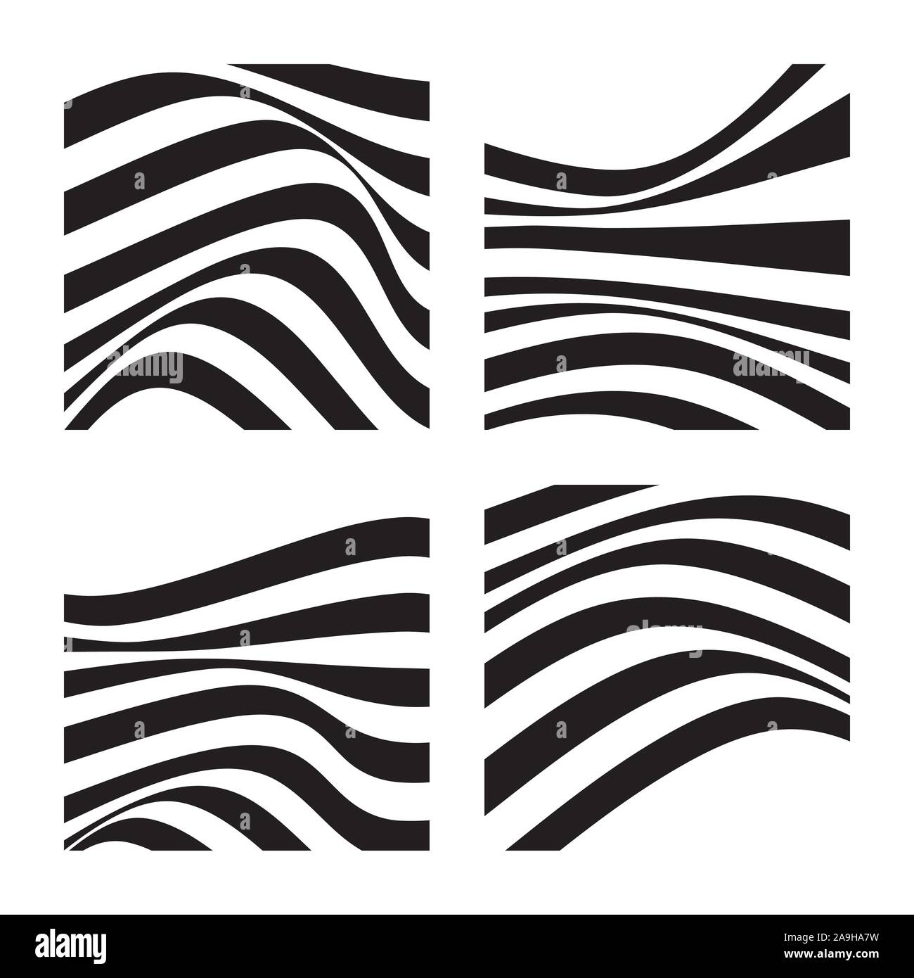 Abstract backgrounds with wavy lines. Black wavy lines on white ...