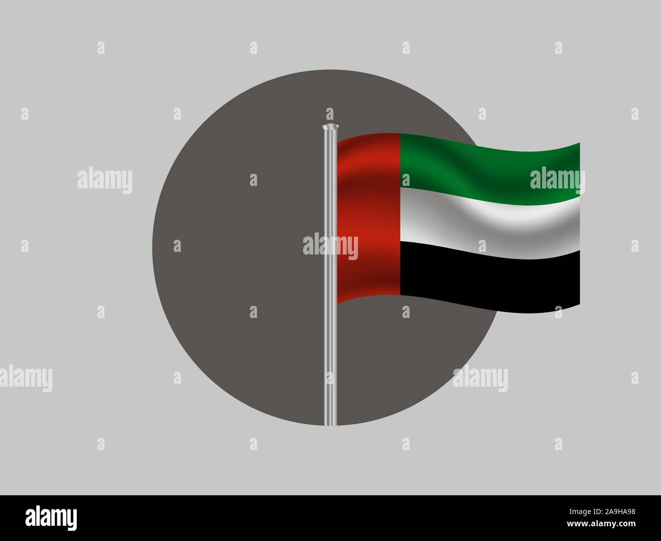 Beautiful national flag of United Arab Emirates, original colors and ...