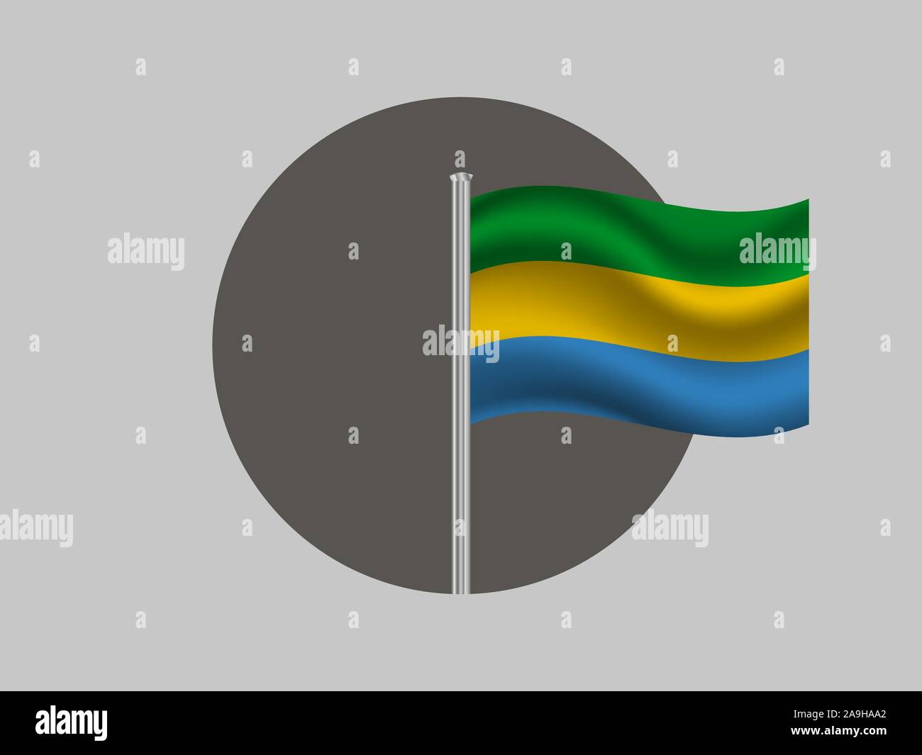 National flag of Gabonese Republic. original colors and proportion ...