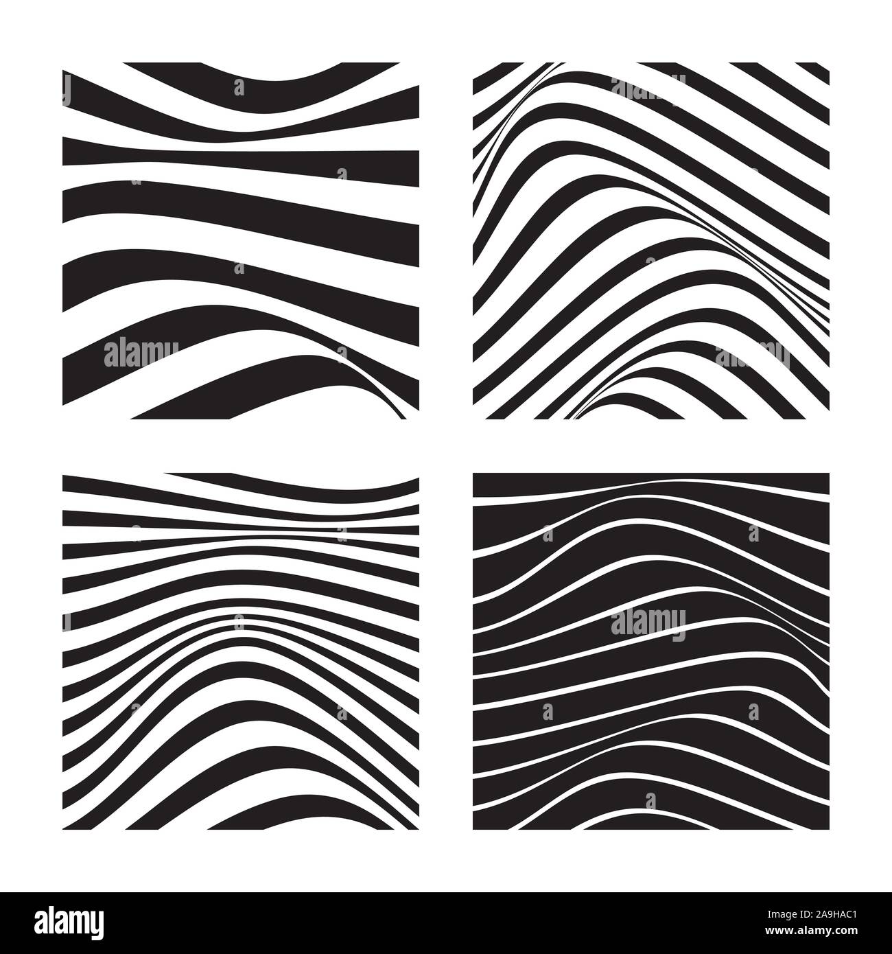 Abstract backgrounds with wavy lines. Black wavy lines on white ...