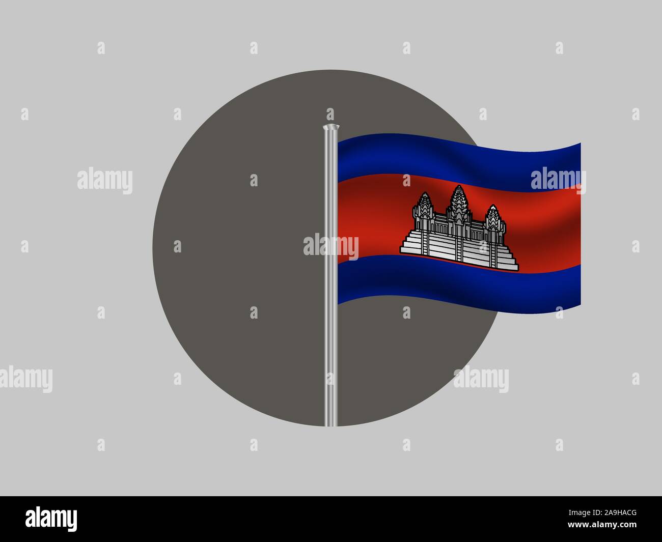 National flag of Kingdom of Cambodia . original colors and proportion ...