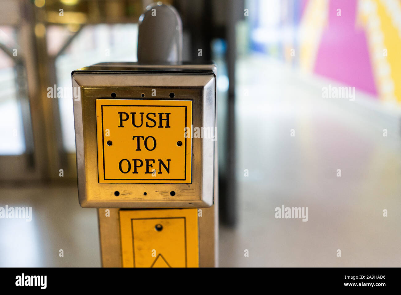 The disabled access button, push to open that lets people in ...