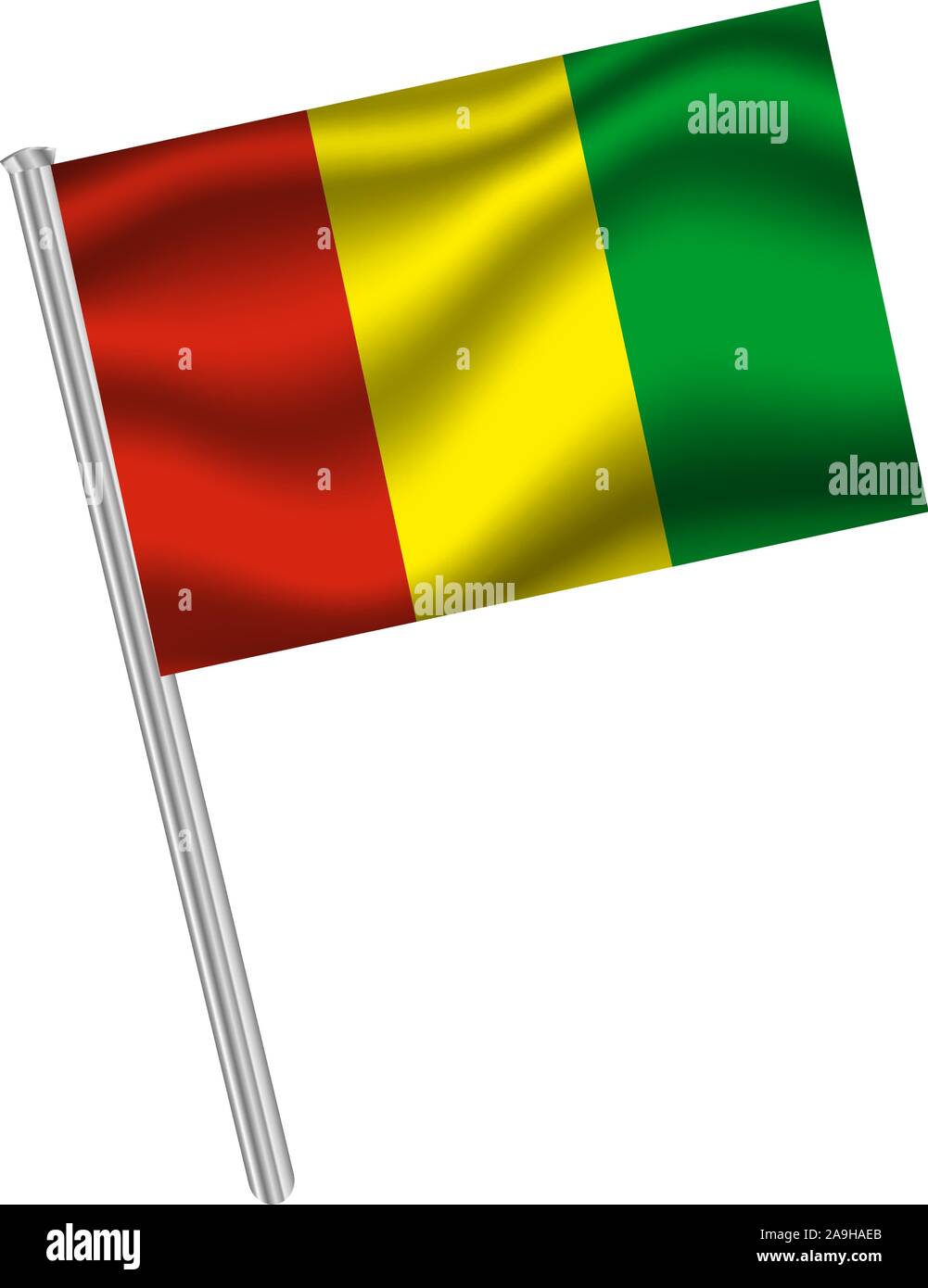 National flag of Republic of Guinea. original colors and proportion ...
