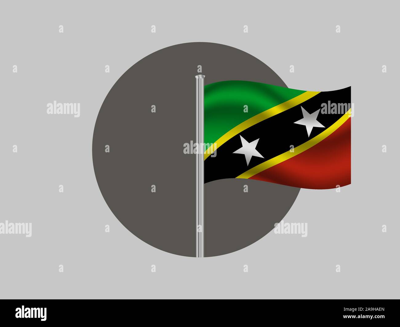 Beautiful national flag of Federation of Saint Christopher and Nevis ...