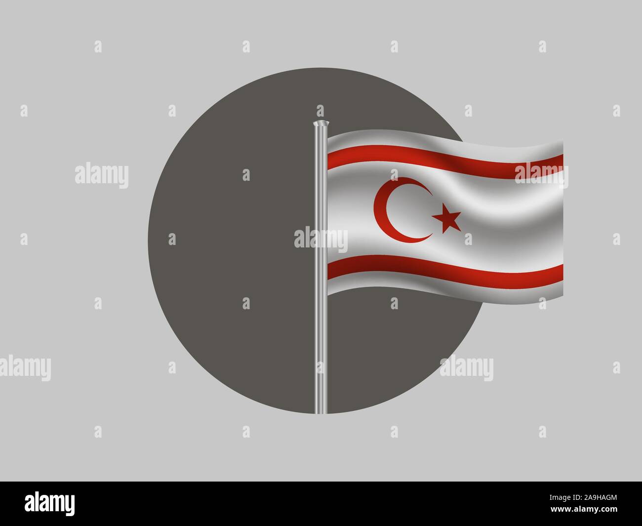 Beautiful national flag of Turkish Republic of Northern Cyprus ...